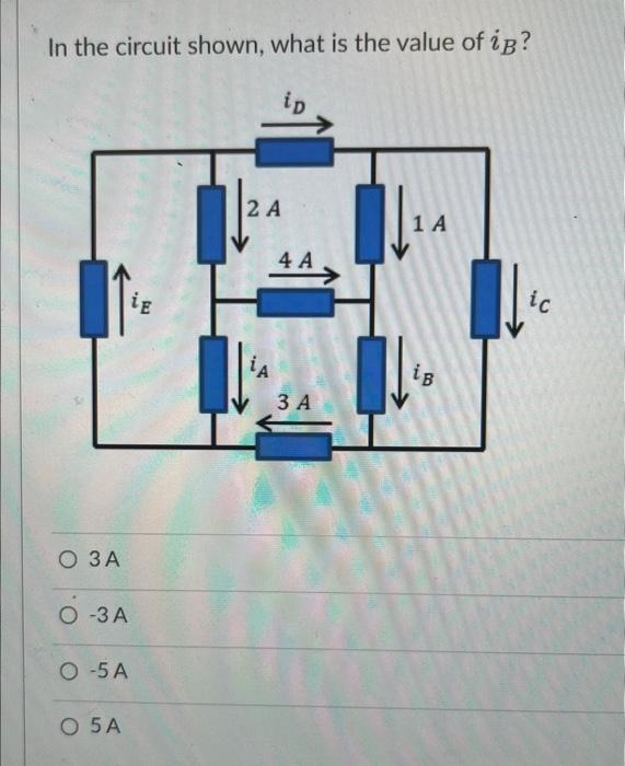 Solved In the circuit shown, what is the value of iB ? 3 A | Chegg.com