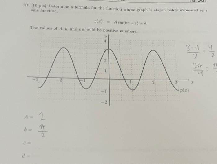Solved 10. [10 pts] Determine a formula for the function | Chegg.com