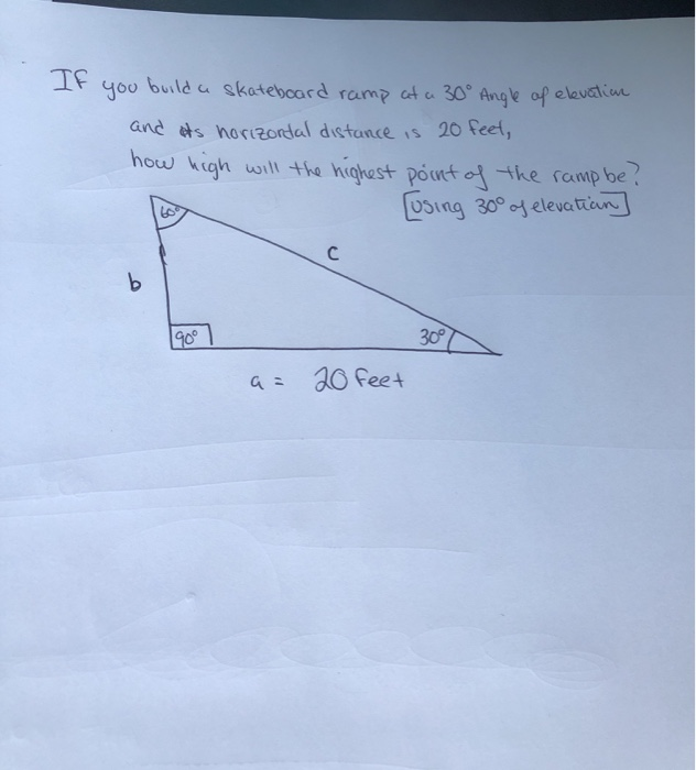Solved you build a skateboard ramp at a 30° Angle of | Chegg.com