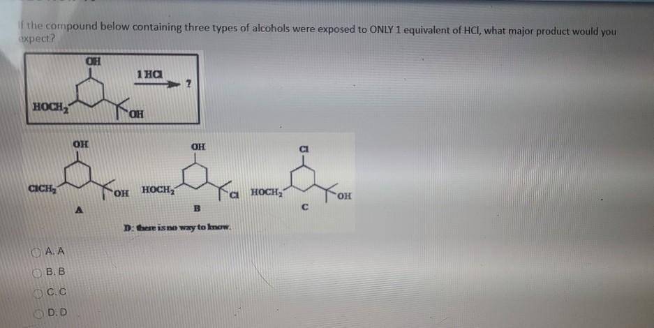 Solved the compound below containing three types of alcohols | Chegg.com