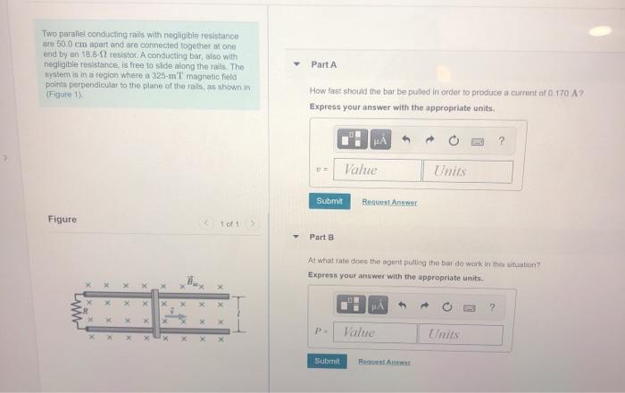 Solved Two parallel conducting rails with negligible | Chegg.com