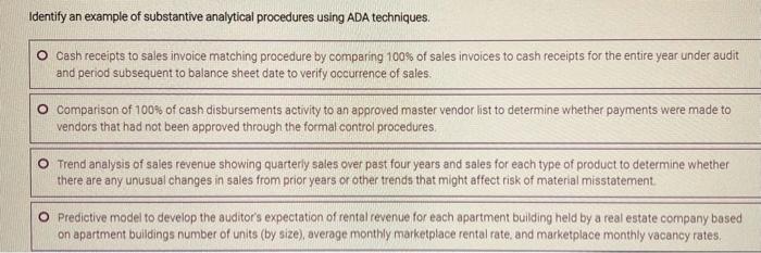 Solved Identify an example of substantive analytical | Chegg.com