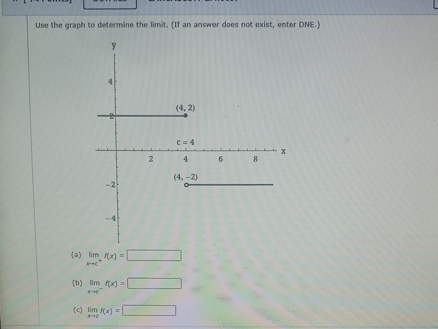 Solved Use the graph to determine the limit. (If an answer | Chegg.com