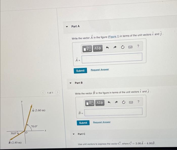 Solved Write the vector A in the figure (Figure 1) in terms | Chegg.com