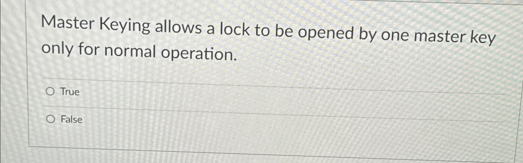 Solved Master Keying allows a lock to be opened by one | Chegg.com