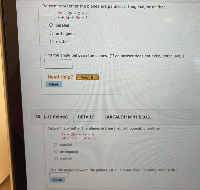 Solved Determine whether the planes are parallel, | Chegg.com