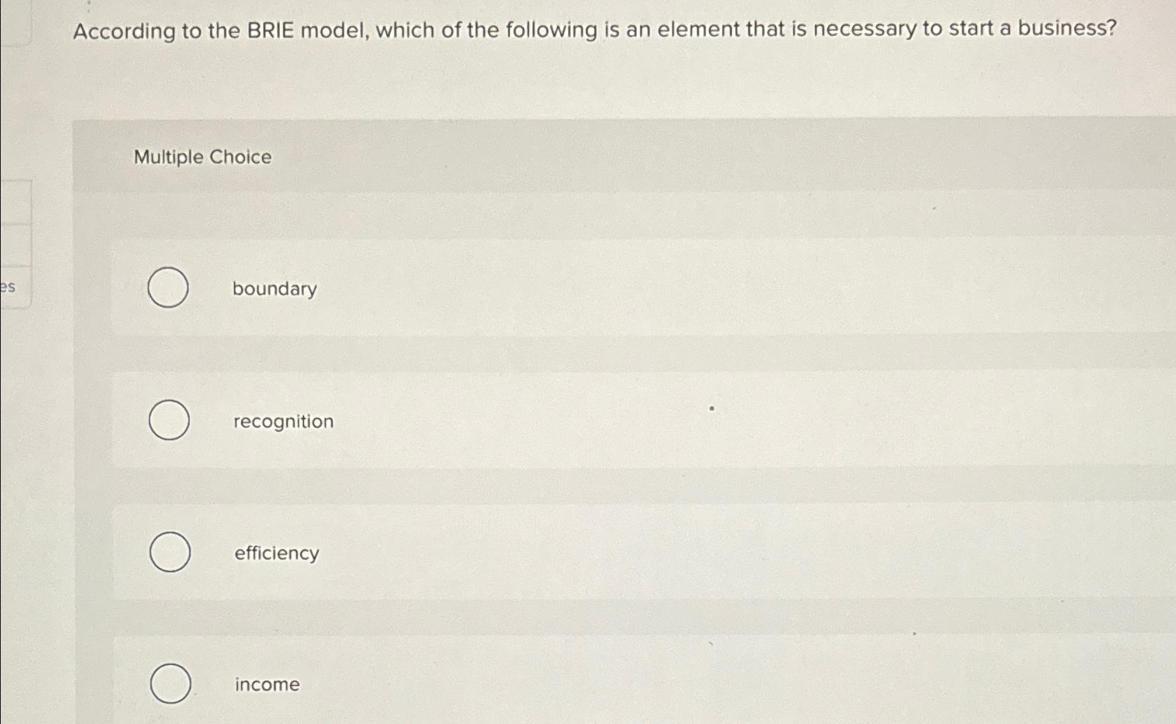 Solved According to the BRIE model, which of the following | Chegg.com