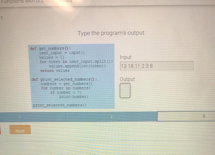 Solved Functions 1 Type the program's output der | Chegg.com