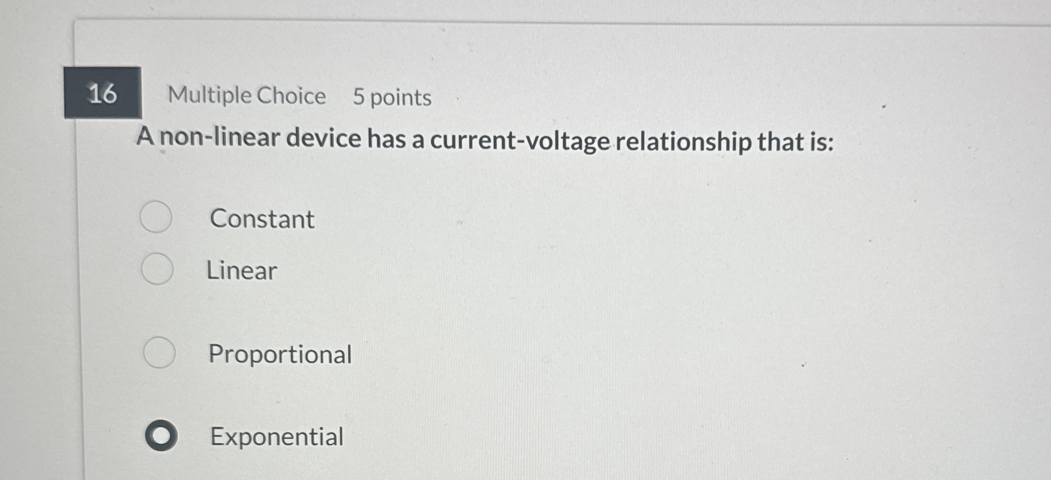 Solved Multiple Choice5 ﻿pointsA non-linear device has a | Chegg.com