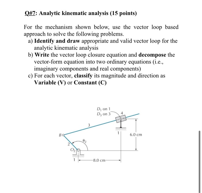 Solved Q#7: Analytic kinematic analysis (15 points) For the | Chegg.com