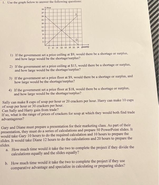 Solved 1. Use the graph below to answer the following | Chegg.com
