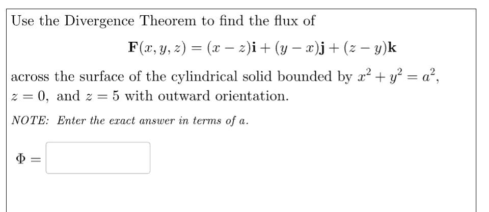 Solved Use the Divergence Theorem to find the flux | Chegg.com