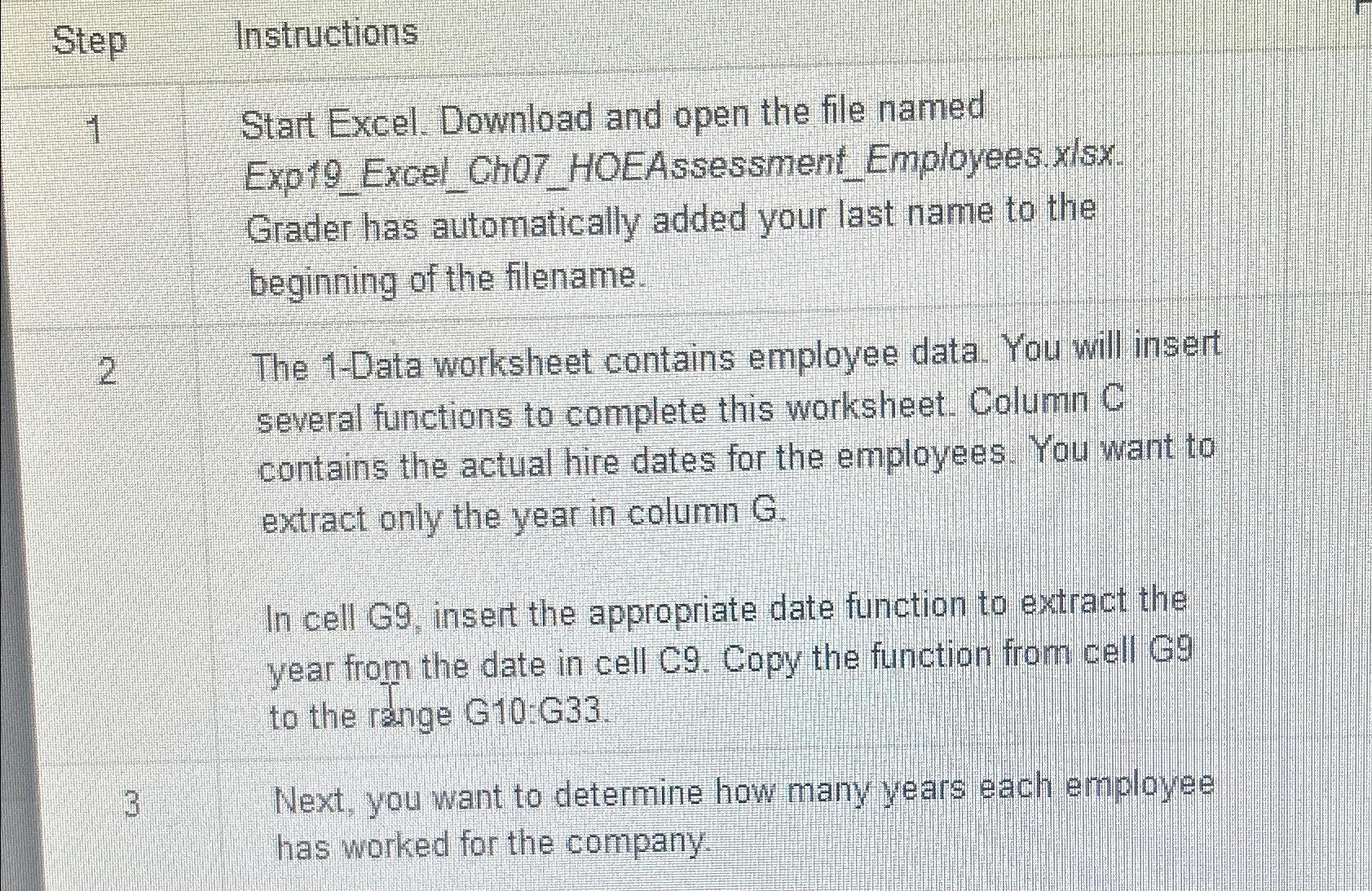 Solved StepInstructions1Start Excel. Download and open the | Chegg.com