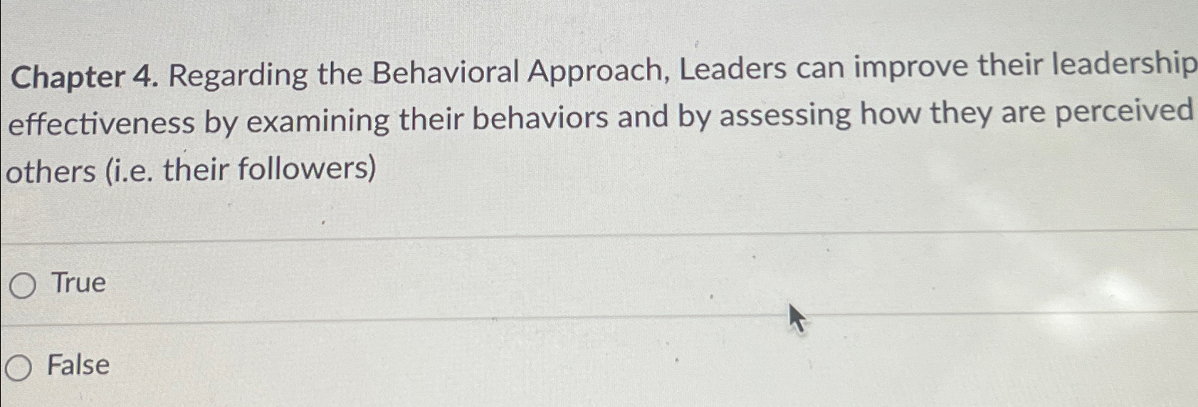 Solved Chapter 4. ﻿Regarding the Behavioral Approach, | Chegg.com