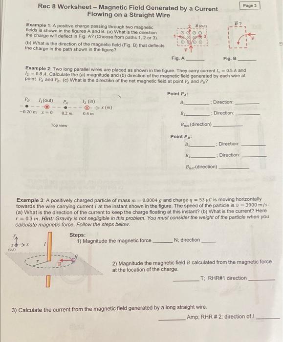 Solved (out) Rec 8 Worksheet - Magnetic Field Generated by a | Chegg.com