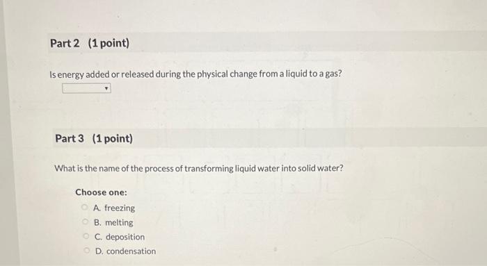 Solved Liquid Is energy added or released during the | Chegg.com