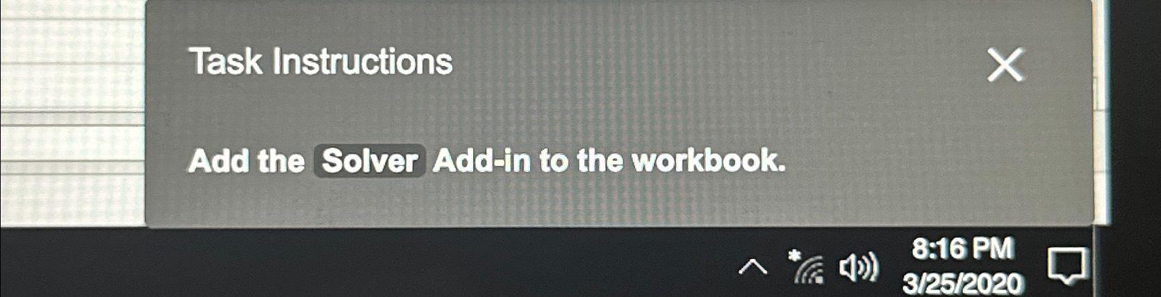 Solved Task InstructionsAdd the Solver Add-in to the | Chegg.com
