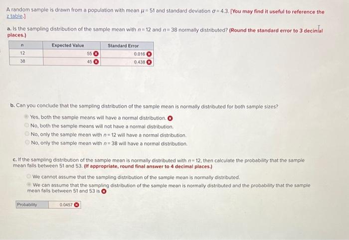 Solved A random sample is drawn from a population with mean | Chegg.com
