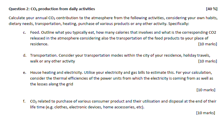 Solved Question 2: CO2 ﻿production from daily | Chegg.com