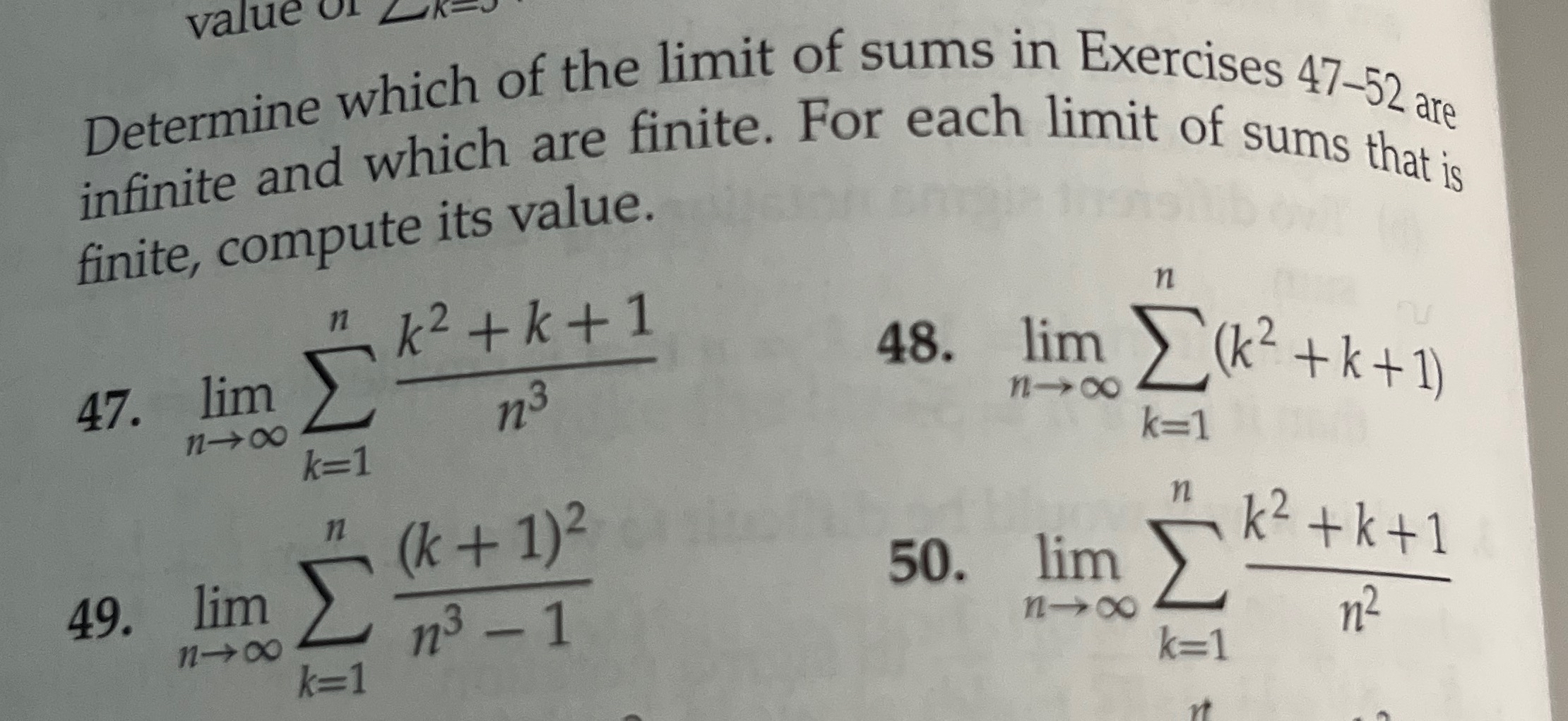 Solved Determine which of the limit of sums in | Chegg.com
