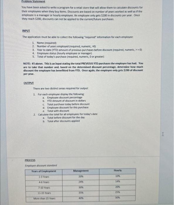 Solved This Needs To Be In Visual Basic I Am Talking Chegg