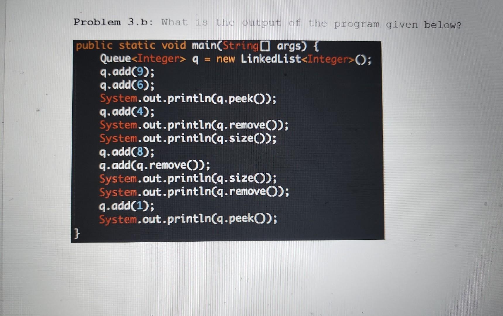 Solved public static void quiz(Stack s) \{ Queue q = new | Chegg.com