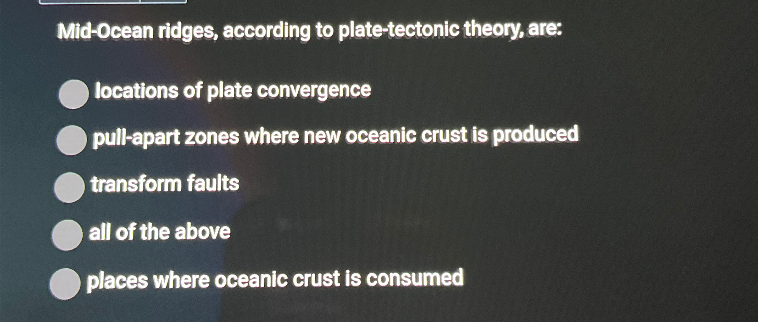 Solved Mid-0cean ridges, according to plate-tectonic theory, | Chegg.com