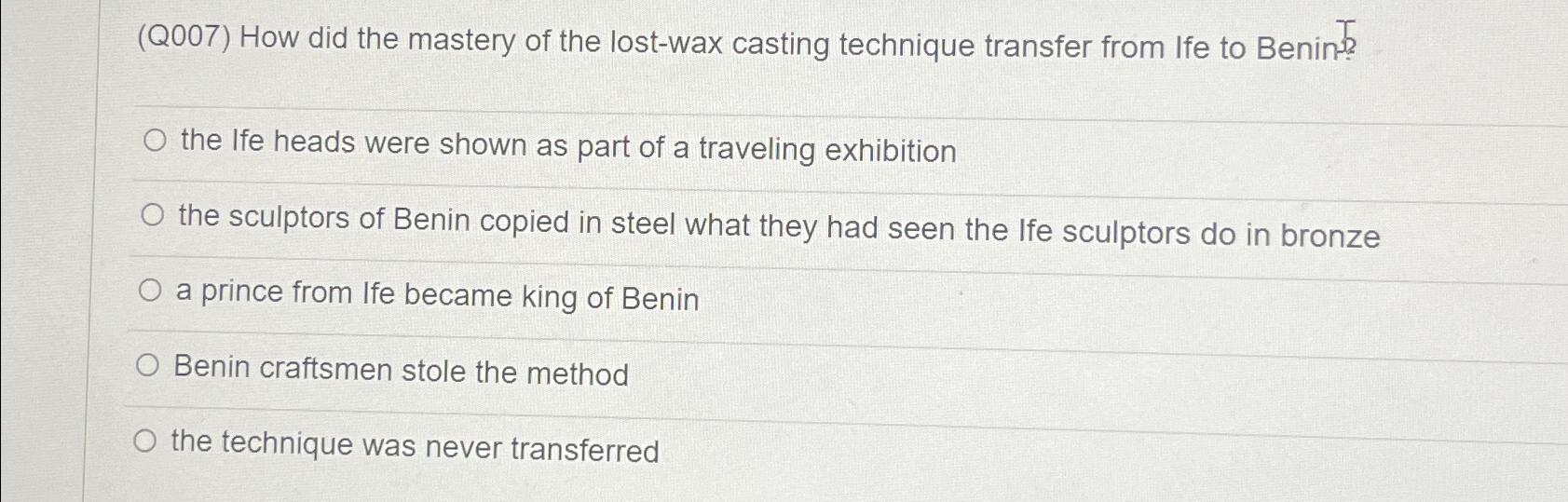 Q007 ﻿how Did The Mastery Of The Lost Wax Casting