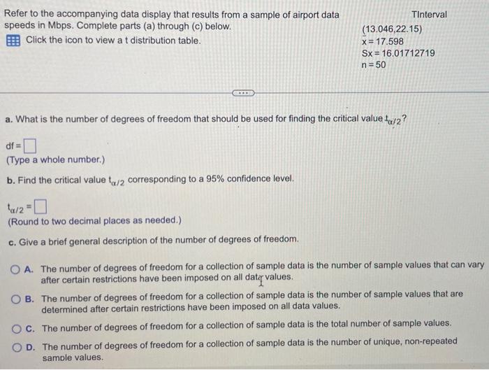 Solved Refer to the accompanying data display that results | Chegg.com