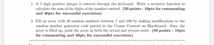 Solved 1. A 5 digit positive integer is entered through the | Chegg.com