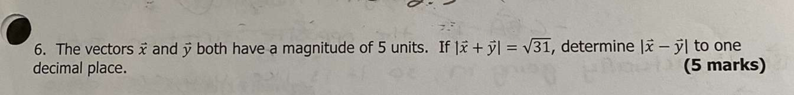 Solved The vectors vec(x) ﻿and vec(y) ﻿both have a magnitude | Chegg.com