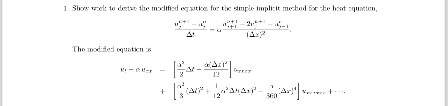 Show work to derive the modified equation for the | Chegg.com