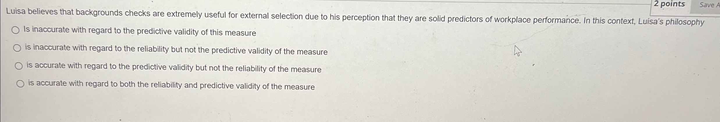 Solved Luisa believes that backgrounds checks are extremely | Chegg.com