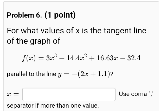 Solved Problem 6. (1 ﻿point)For what values of x ﻿is the | Chegg.com