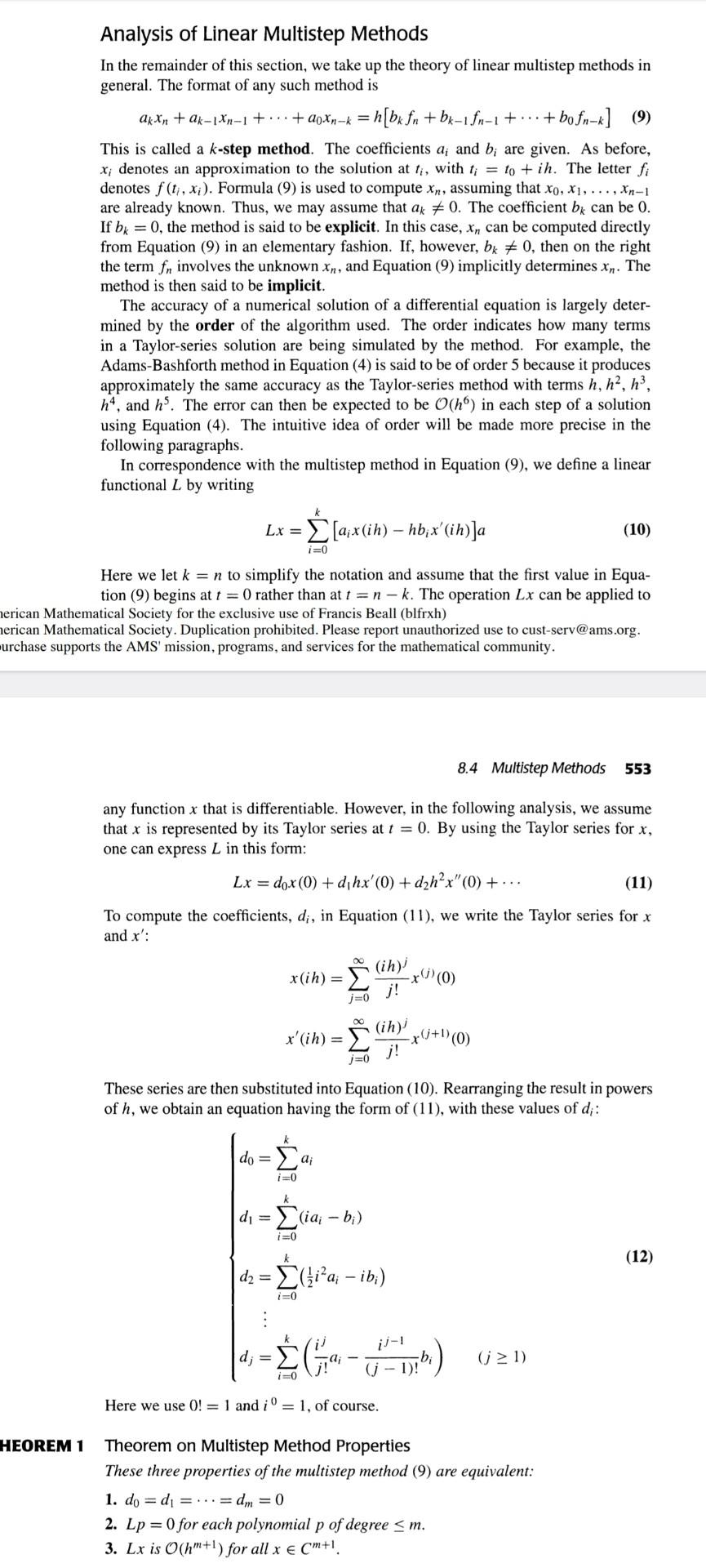 Solved 15. Prove that the multistep method of Equation (9) | Chegg.com
