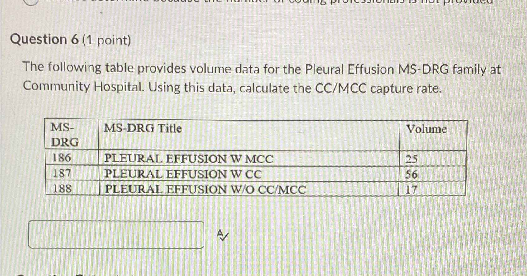 Solved Question 6 (1 ﻿point)The following table provides | Chegg.com