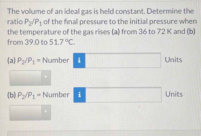 Solved The volume of an ideal gas is held constant. | Chegg.com