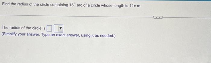 Solved Find the radius of the circle containing 15∘ arc of a | Chegg.com