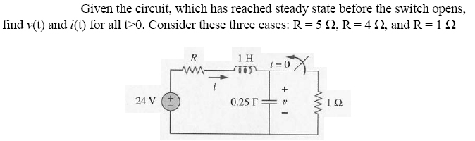 Solved Given the circuit, which has reached steady state | Chegg.com
