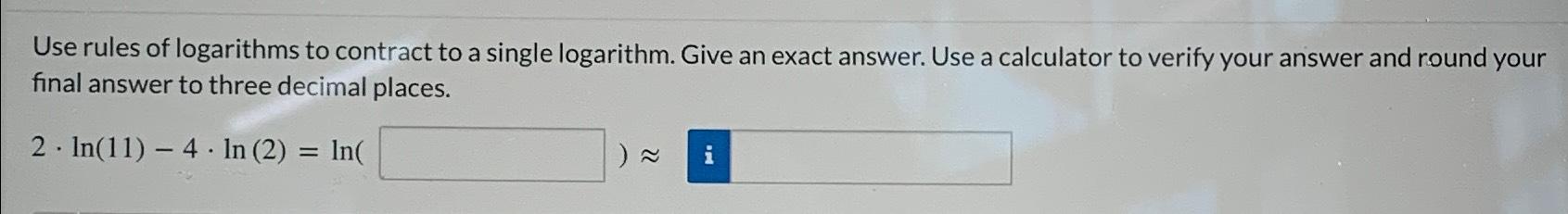 Solved Use rules of logarithms to contract to a single | Chegg.com