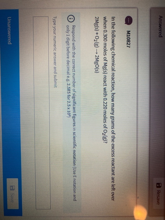 Solved Answered Resave M10827 In the following chemical | Chegg.com