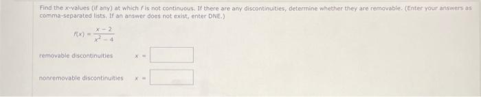 Solved Find the x-values (f any) at which f is not | Chegg.com