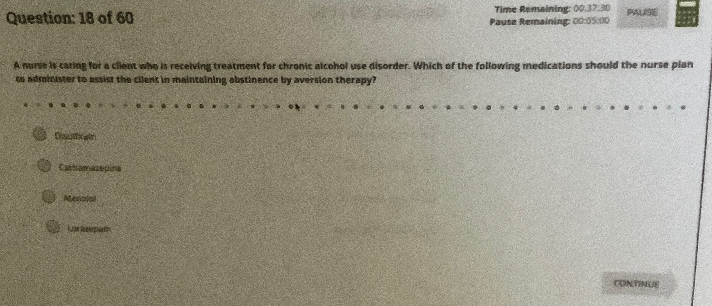 Solved Question: 18 ﻿of 60Time Remaining 00.37,30Pause | Chegg.com