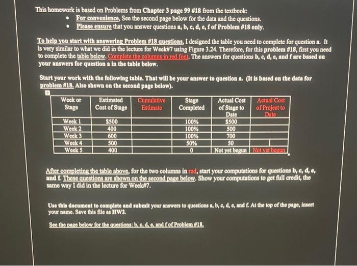 This homework is based on Problems from Chapter 3 | Chegg.com