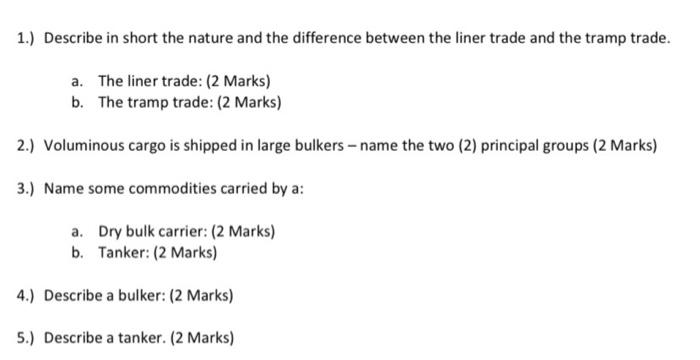 Solved 1.) Describe in short the nature and the difference | Chegg.com