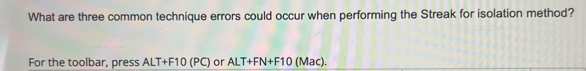 Solved What are three common technique errors could occur | Chegg.com
