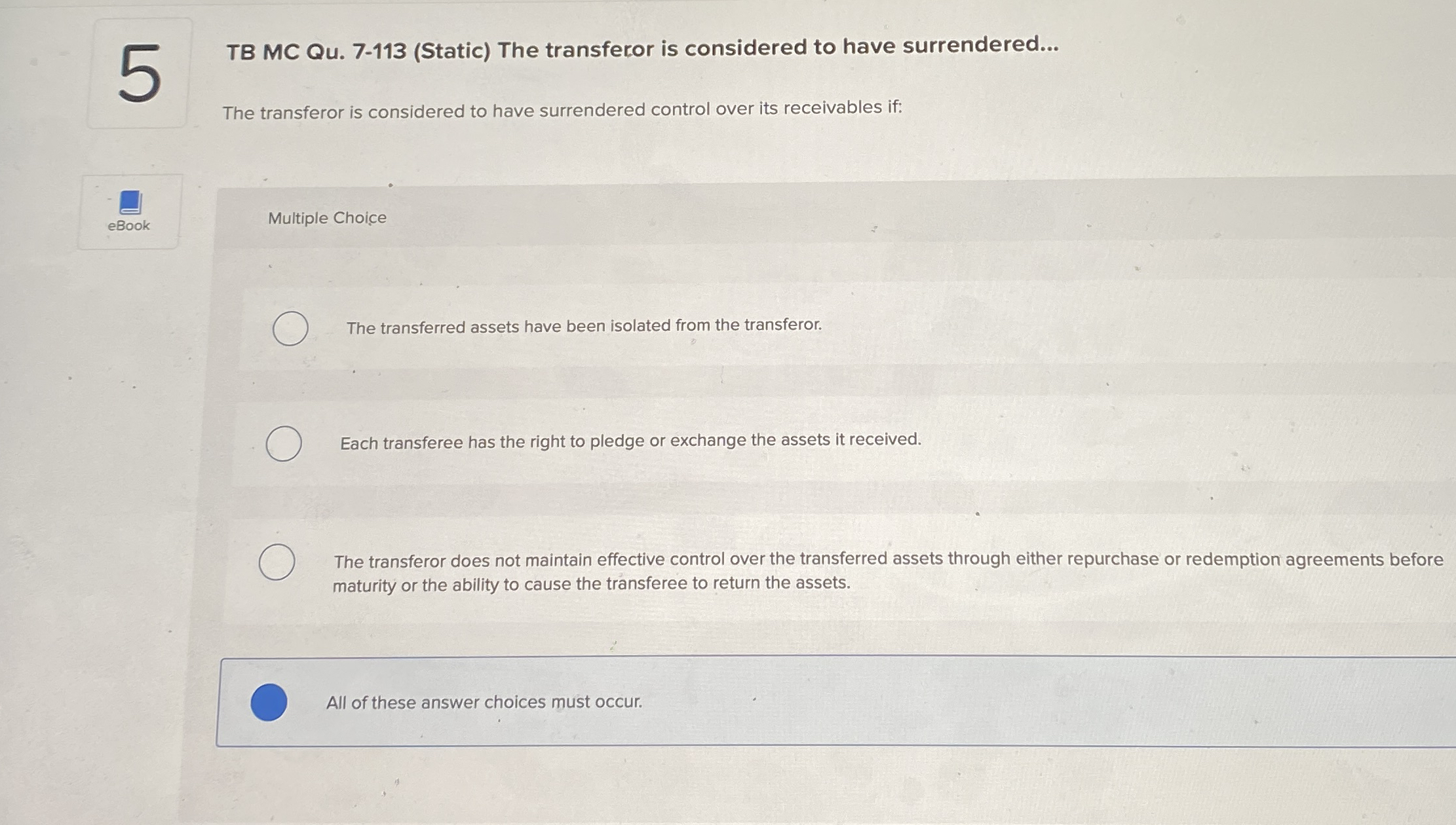 Solved TB MC Qu. 7-113 (Static) ﻿The transferor is | Chegg.com