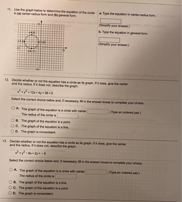 Solved 11. Use the graph below to determine the equation of | Chegg.com