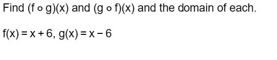 Solved Find (f@g)(x) ﻿and (g@f)(x) ﻿and the domain of | Chegg.com