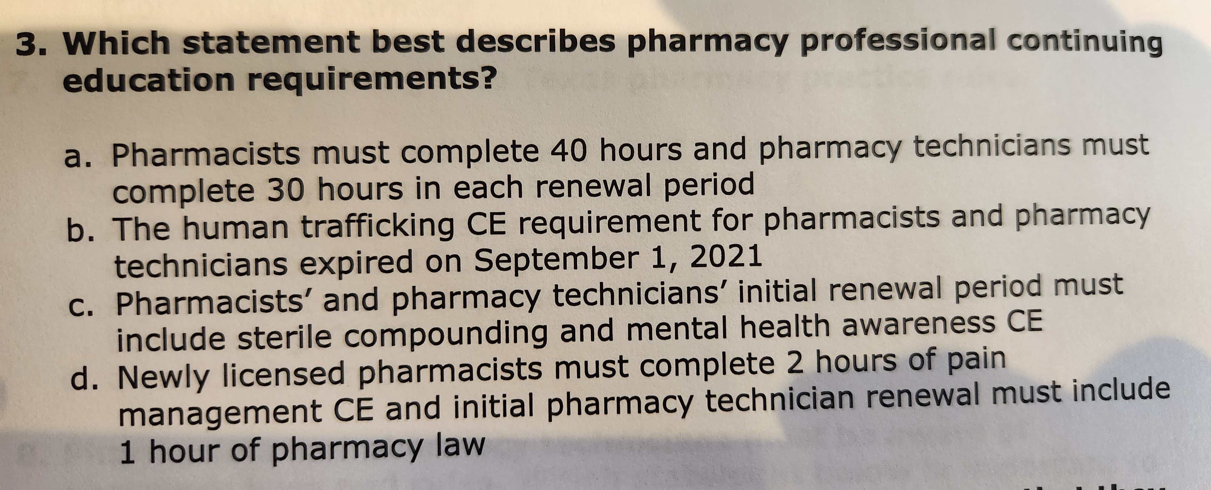Solved 3. ﻿Which statement best describes pharmacy | Chegg.com